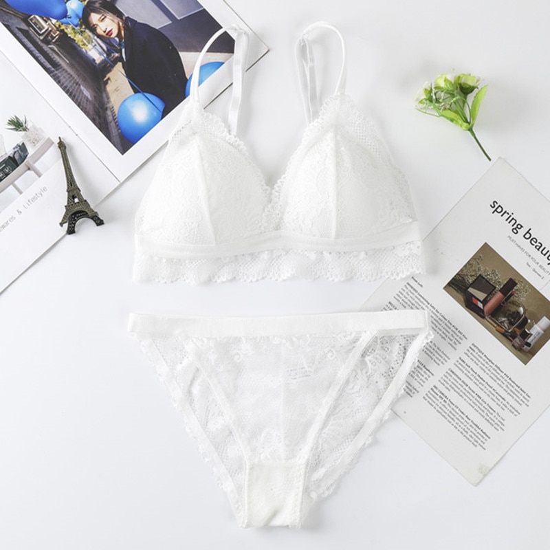 Women Underwear Set Lace Bralette Push-up Bra and Panty Sets Female ...